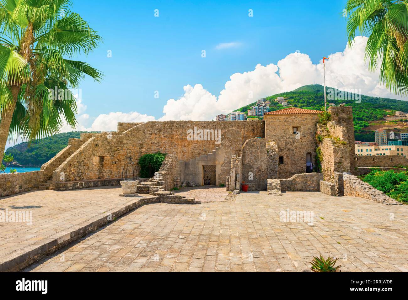 The view of Budva medieval fortress of Saint Mary, Citadel in Budva ...