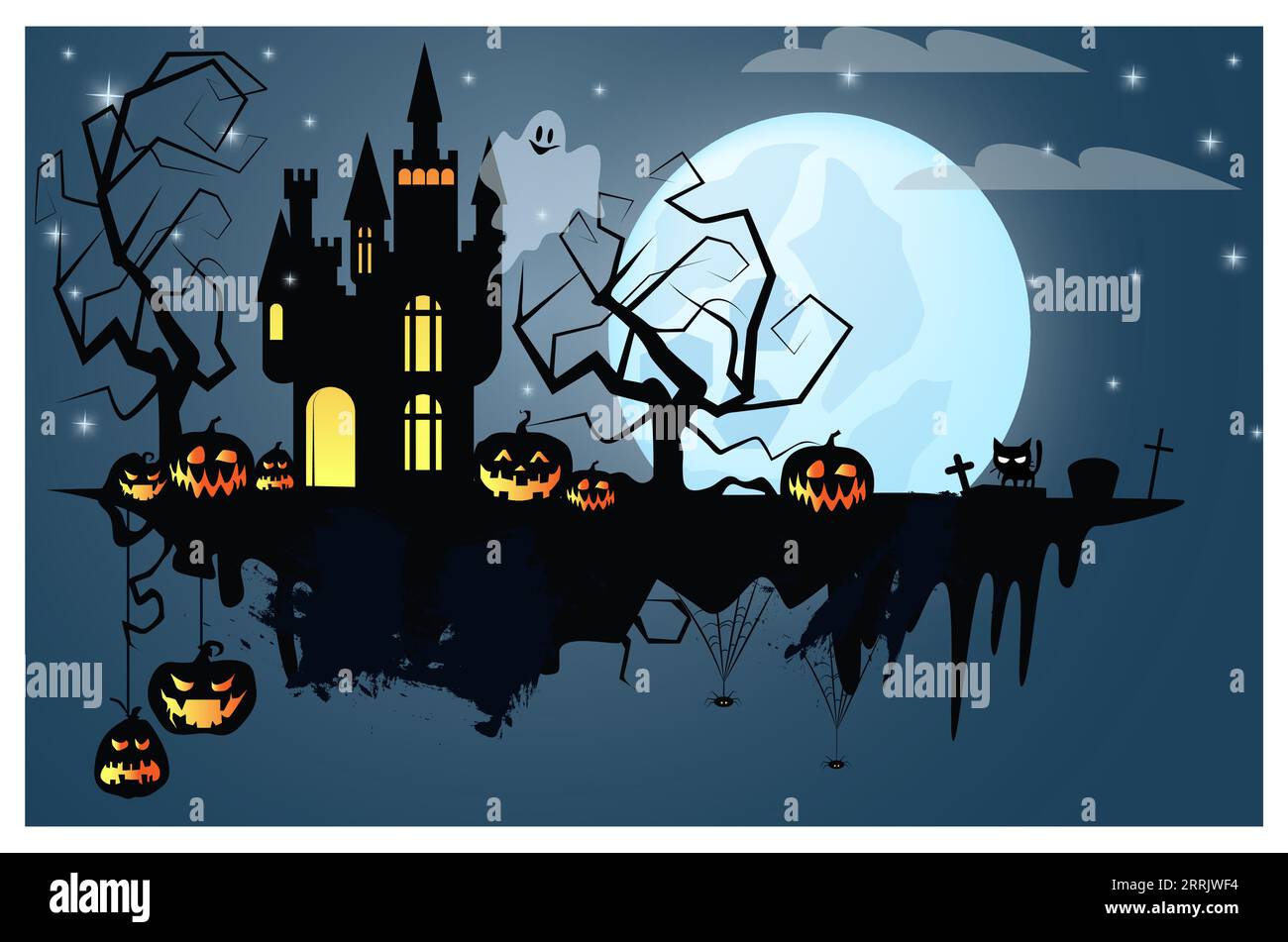 Part of ground with Halloween characters vector illustration Stock ...