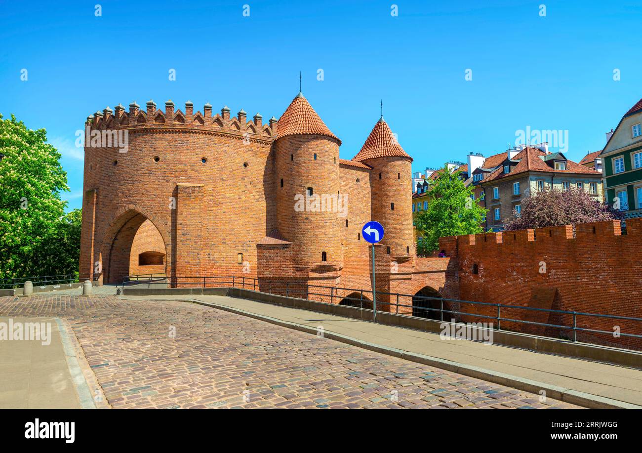Ancient barbican fortress in the historical center of warsaw hi-res ...