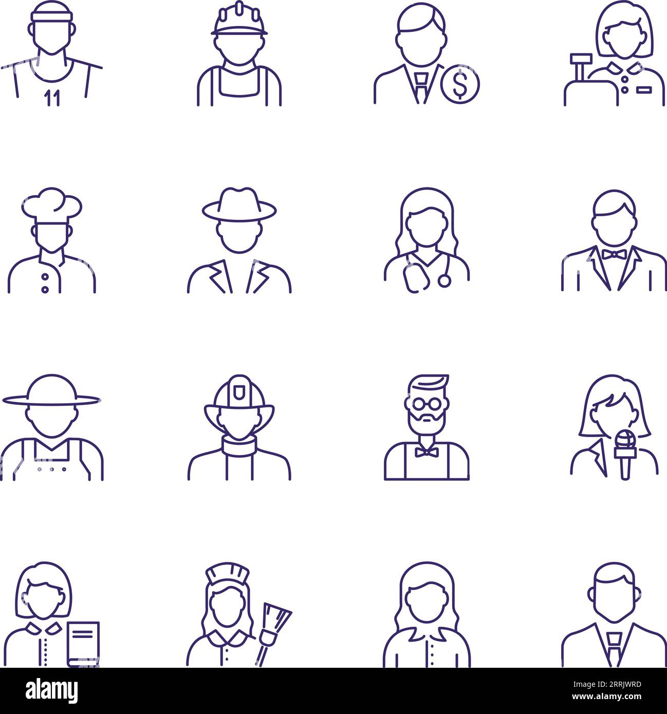 Workers line icon set Stock Vector Image & Art - Alamy