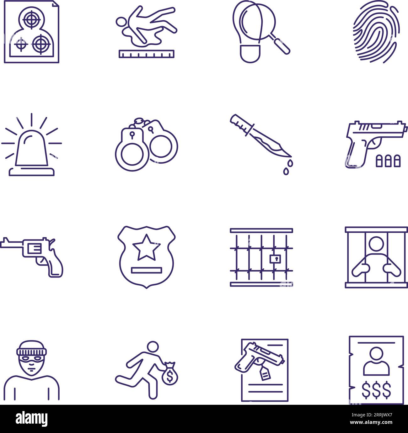 Crime line icon set Stock Vector Image & Art - Alamy