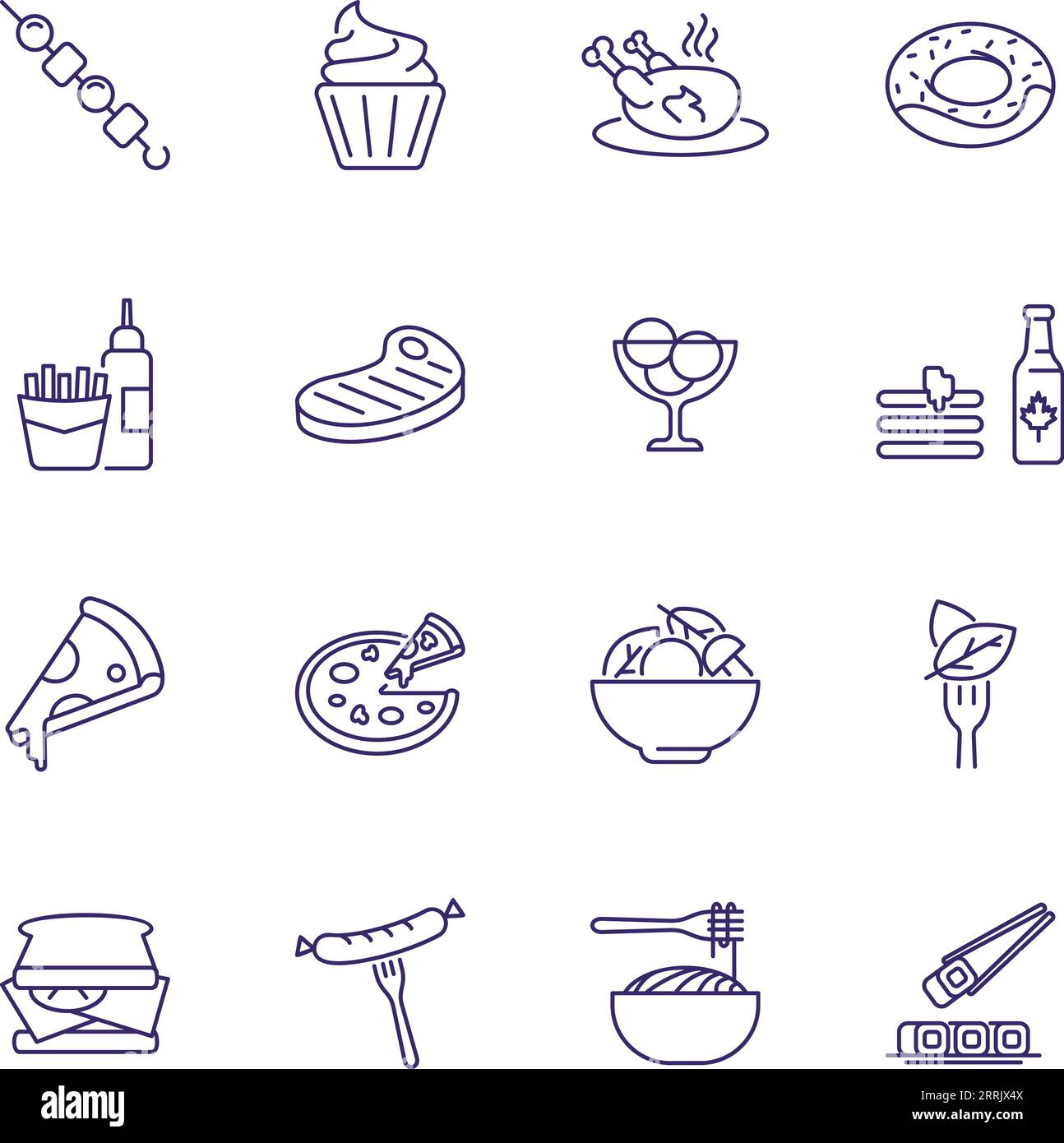 Restaurant food line icon set Stock Vector Image & Art - Alamy