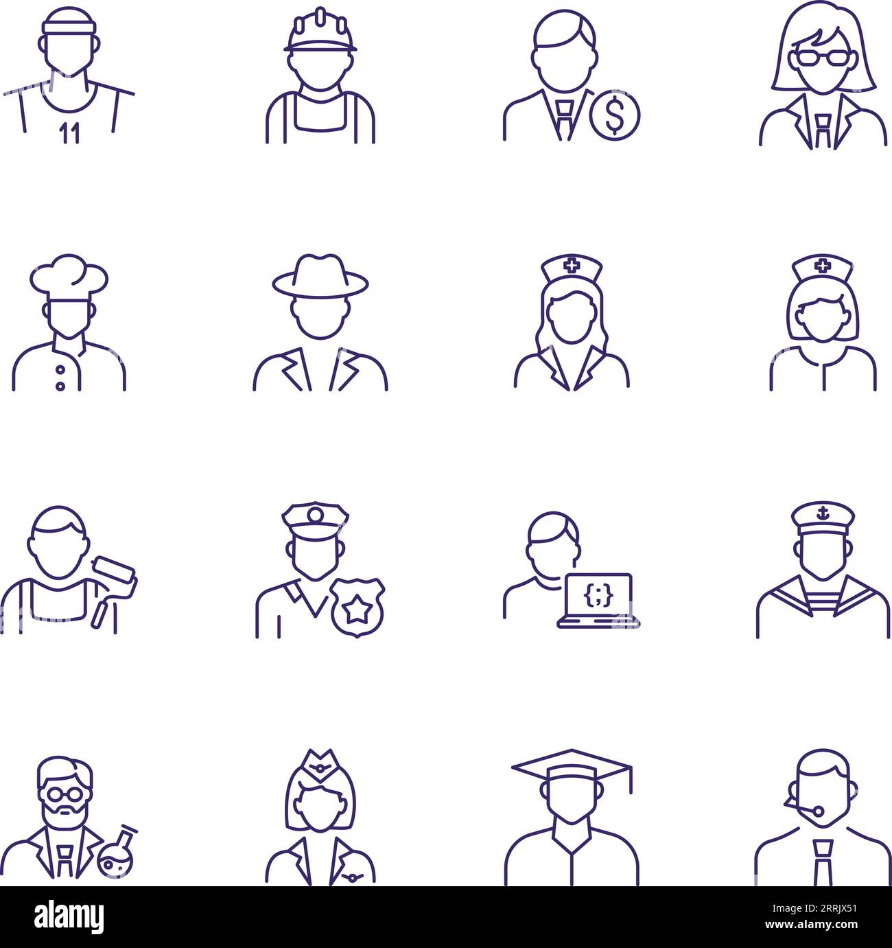 Professionals line icon set Stock Vector Image & Art - Alamy