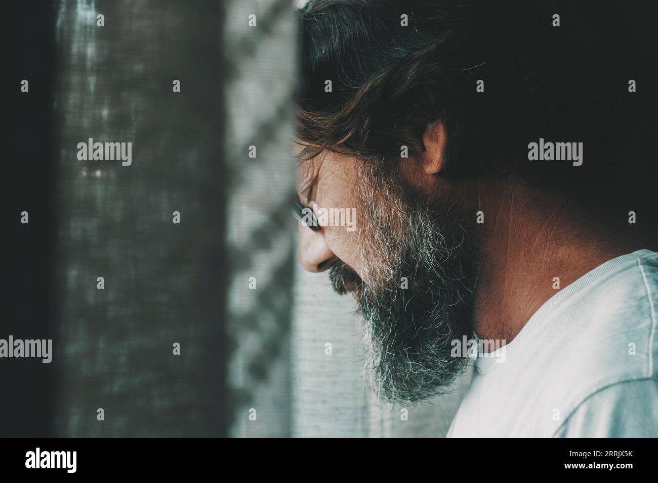 Bad unhealthy mental condition people Frustrated and exahausted sad man ...