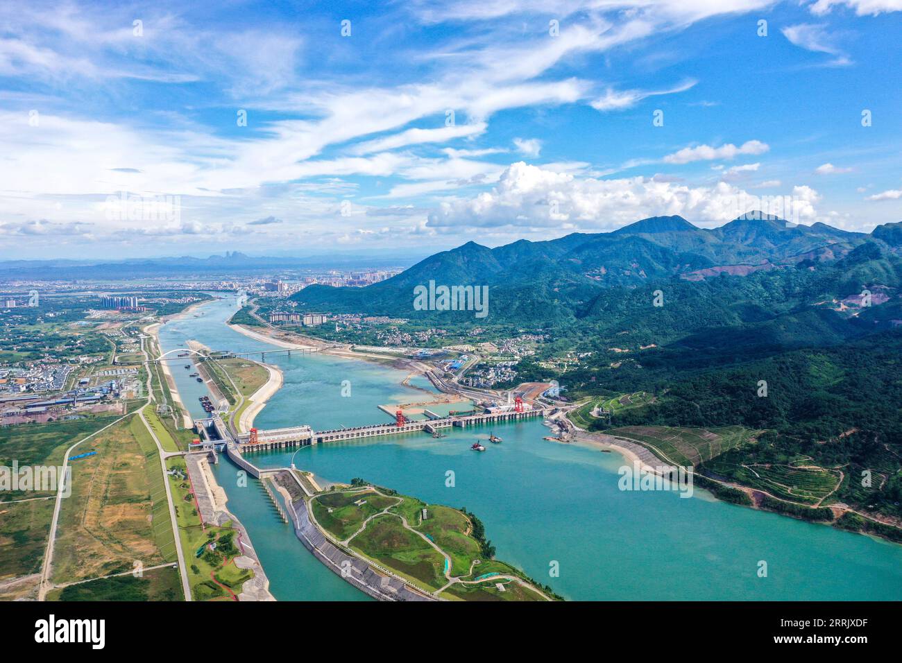 220812 -- NANNING, Aug. 12, 2022 -- Aerial photo shows the Dateng Gorge ...