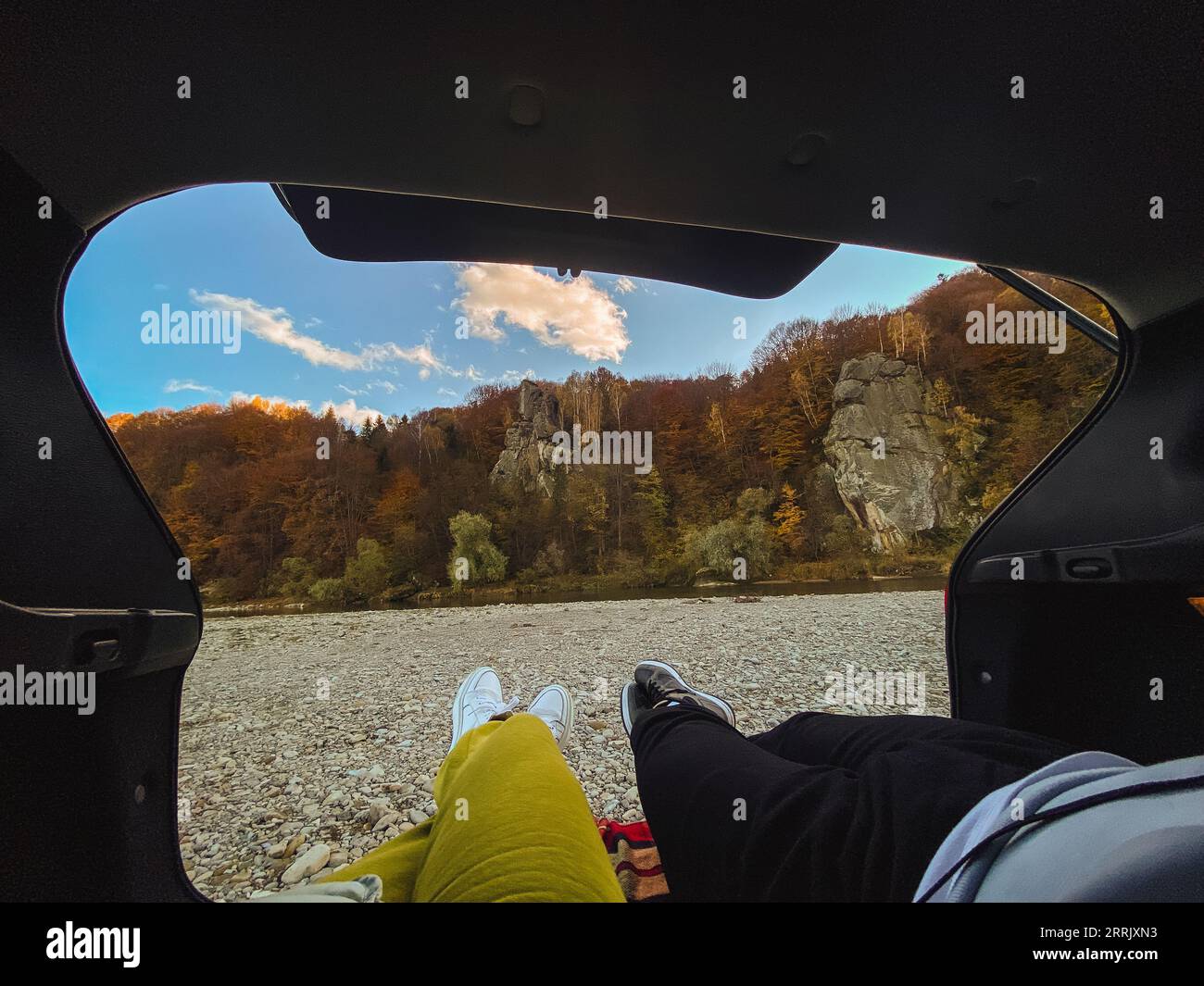 pov couple laying down in car trunk Stock Photo - Alamy