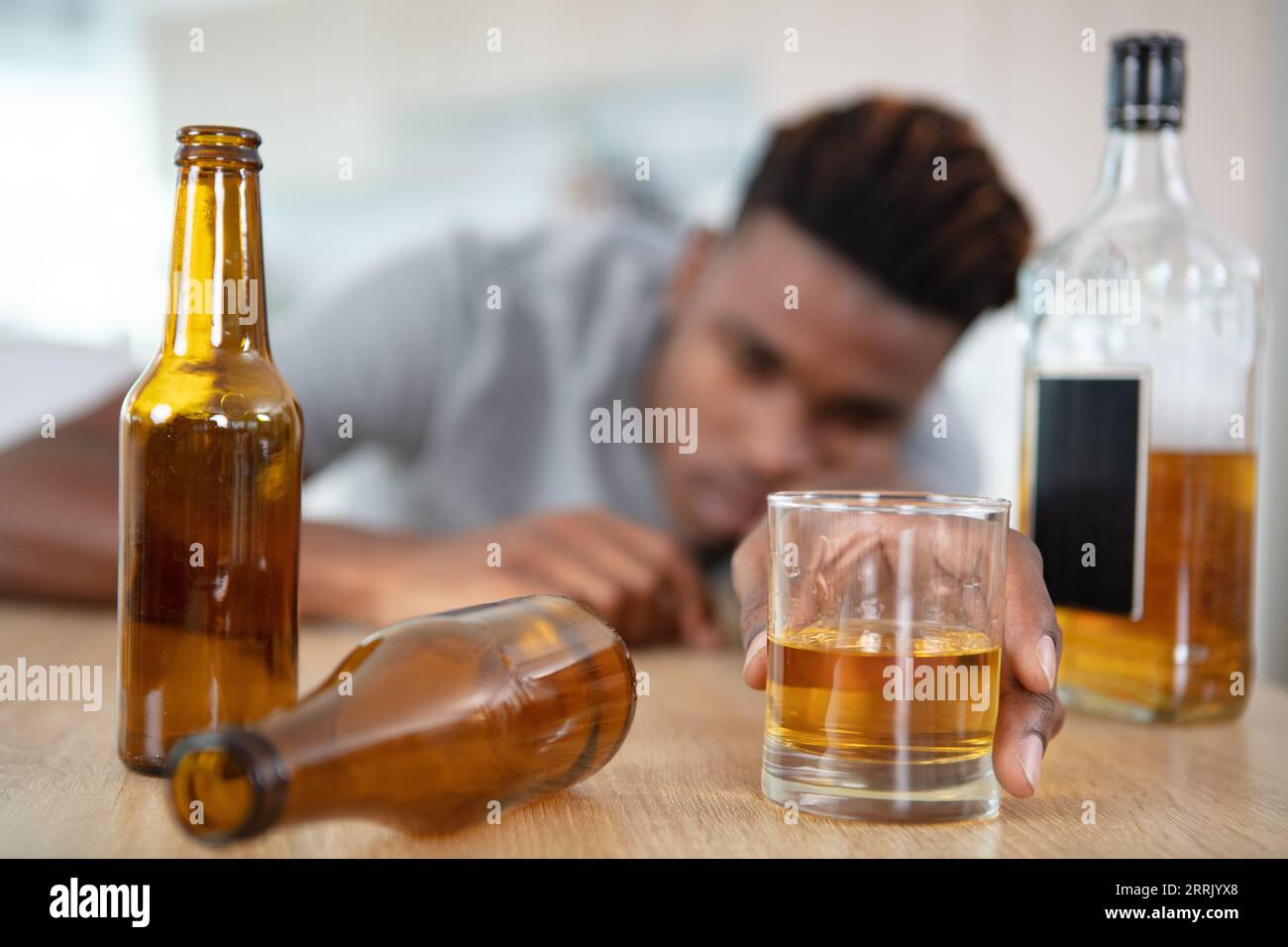 Cropped view alcoholic man hi-res stock photography and images - Alamy