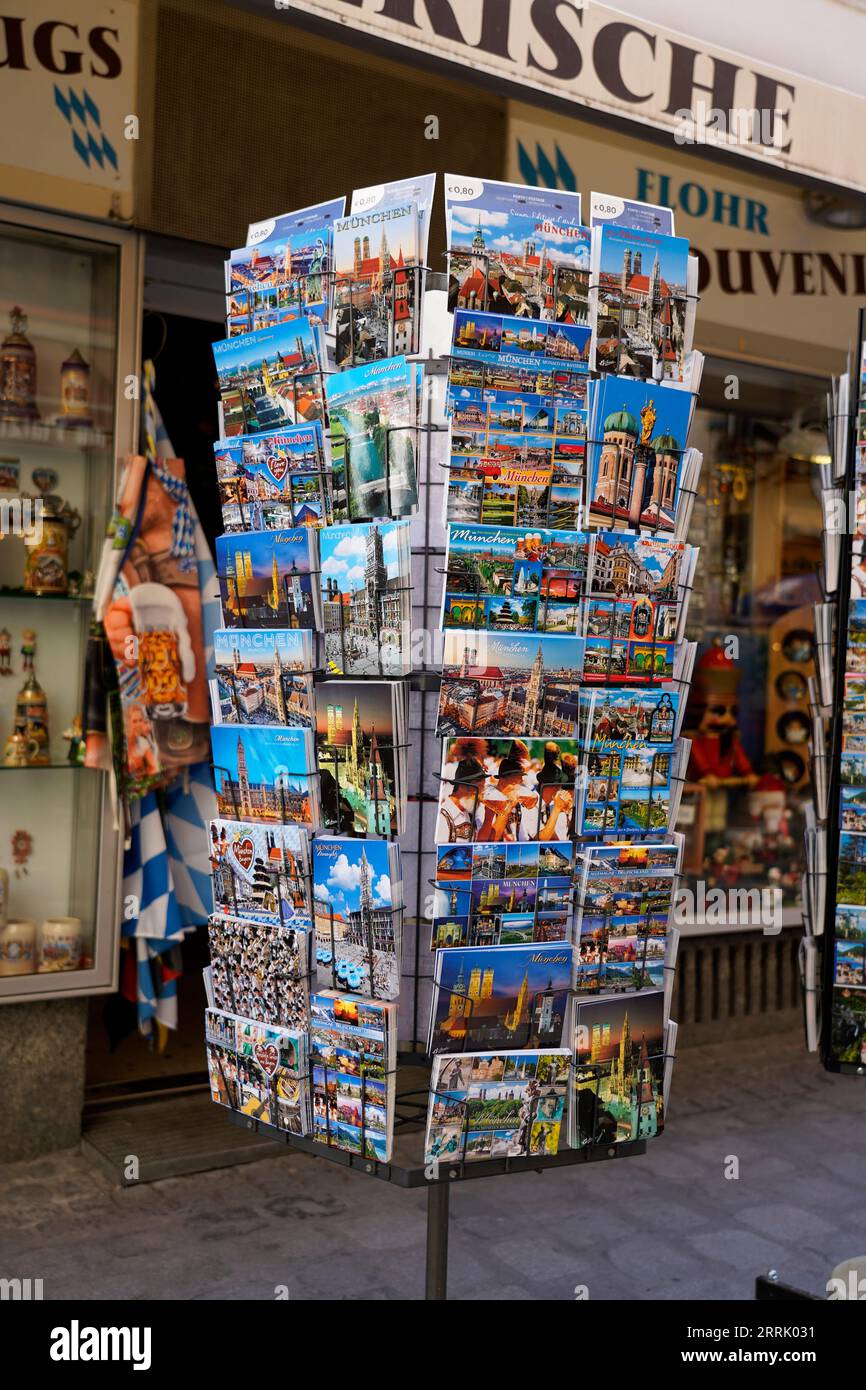 Germany, Bavaria, Munich, old town, pedestrian zone, retail, stand with ...