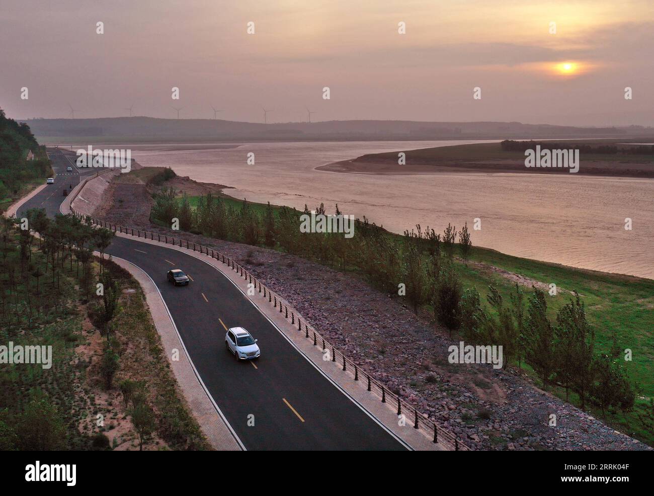 220814 -- SANMENXIA, Aug. 14, 2022 -- Aerial photo taken on Aug. 10 ...