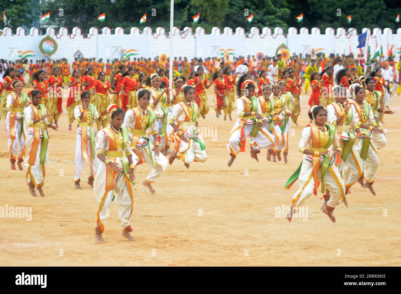 220815 -- BANGALORE, Aug. 15, 2022 -- School children perform during ...