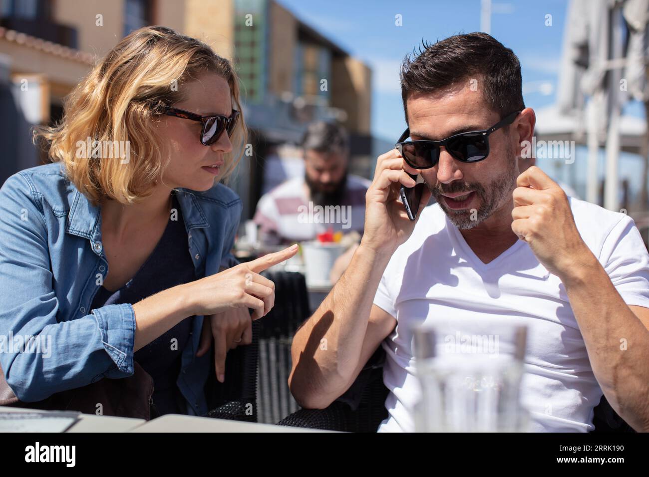 couple having a beer together outdoors Stock Photo - Alamy