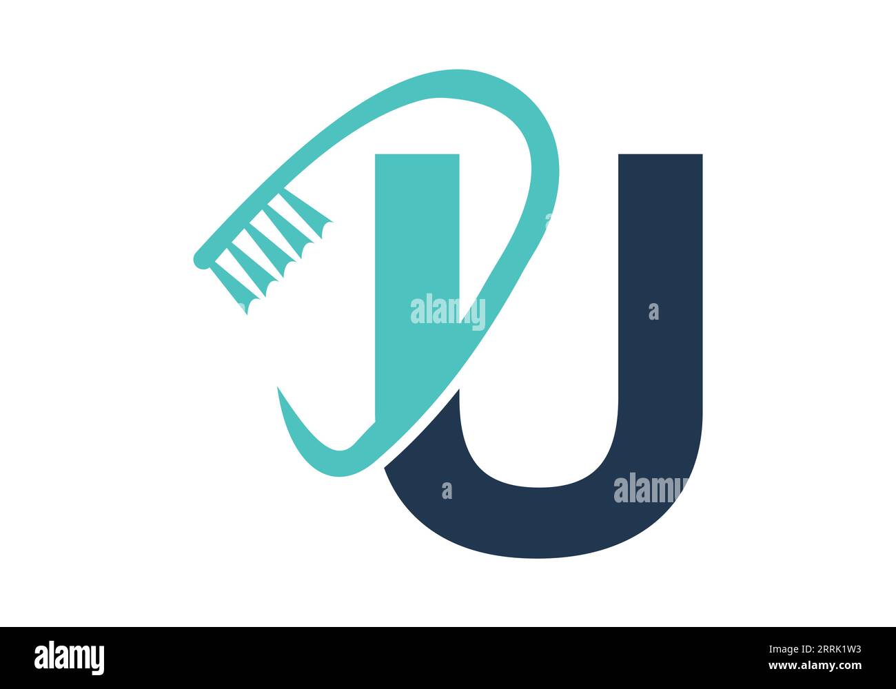 Initial Letter U Dental Logo Combine With Tooth Brush Symbol. Dental ...