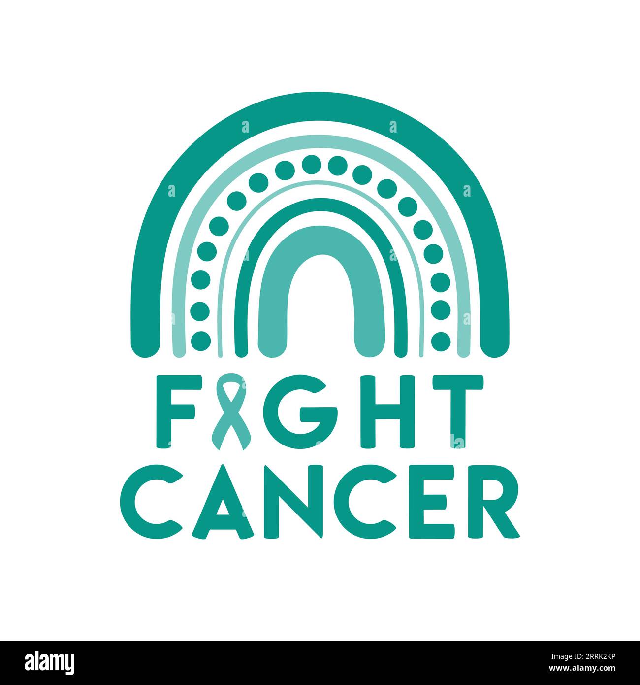 Ovarian and Cervical Cancer Awareness Month illustration. Teal ovarian ...