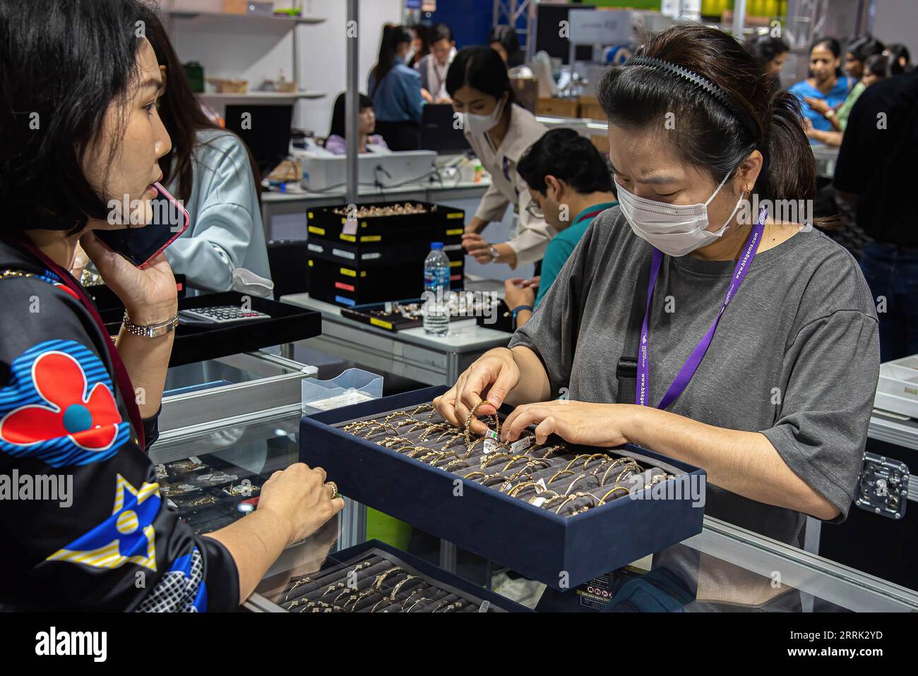 Bangkok, Thailand. 08th Sep, 2023. A visitor seen inspecting jewelries during the event. The ...