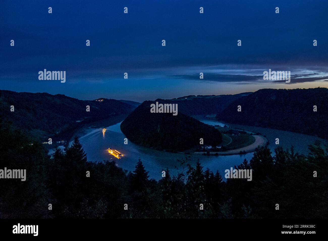 Haibach ob der Donau, bend of river Danube 'Schlögener Schlinge' in ...
