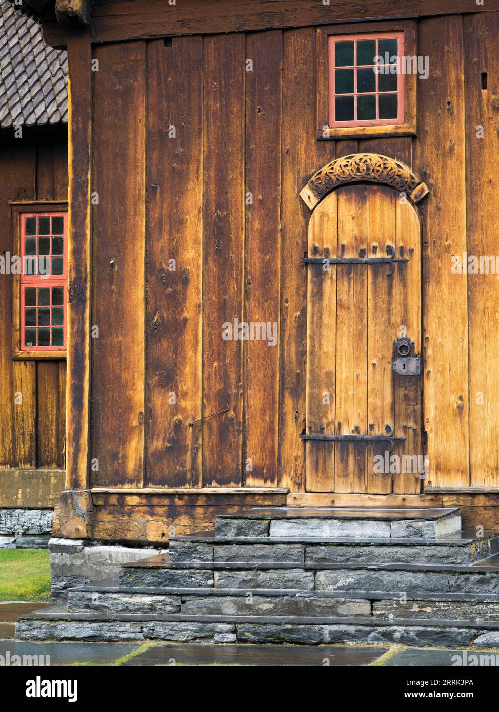 Stave church entrance door in Lom, Norway Stock Photo - Alamy