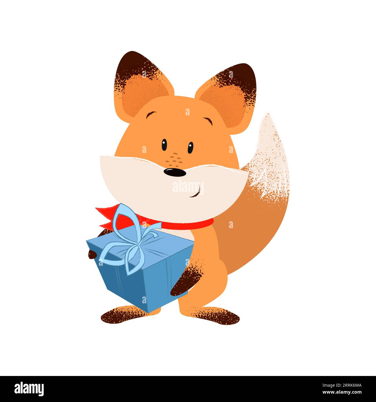 Cute red fox holding gift box Stock Vector Image & Art - Alamy