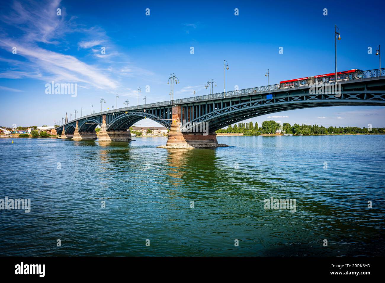 Theodor Heuss Bridge over the Rhine between Wiesbaden and Mainz, a ...