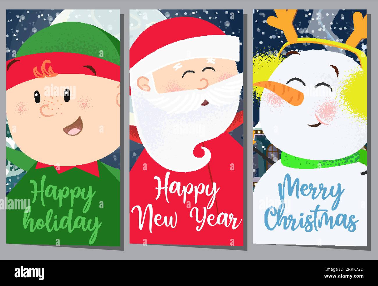 Creative poster with three cartoon heroes Stock Vector Image & Art - Alamy