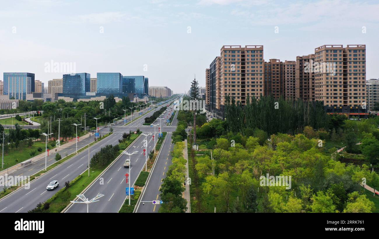 220822 -- LANZHOU, Aug. 22, 2022 -- Aerial photo taken on Aug. 10, 2022 ...
