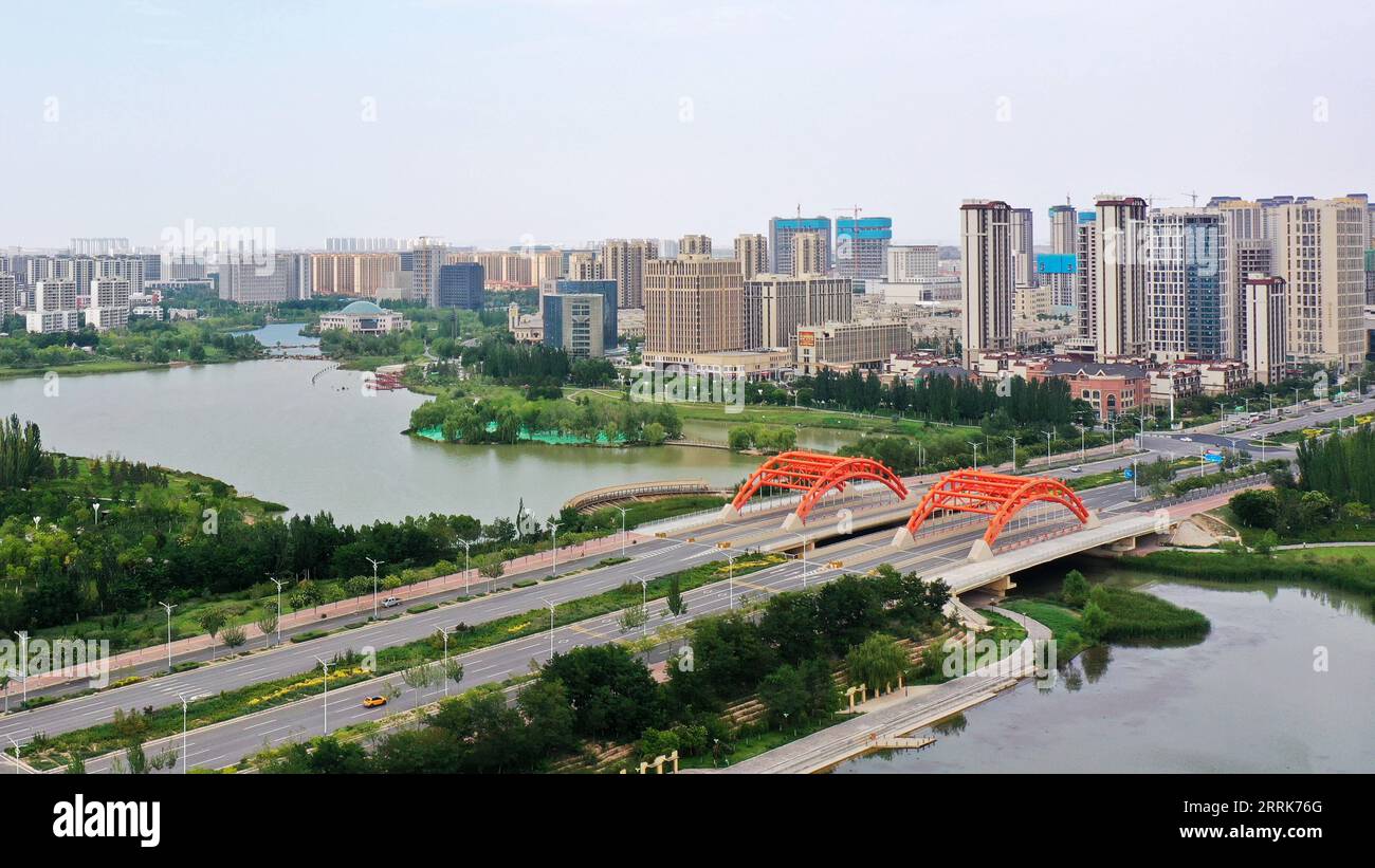 220822 -- LANZHOU, Aug. 22, 2022 -- Aerial photo taken on Aug. 10, 2022 ...