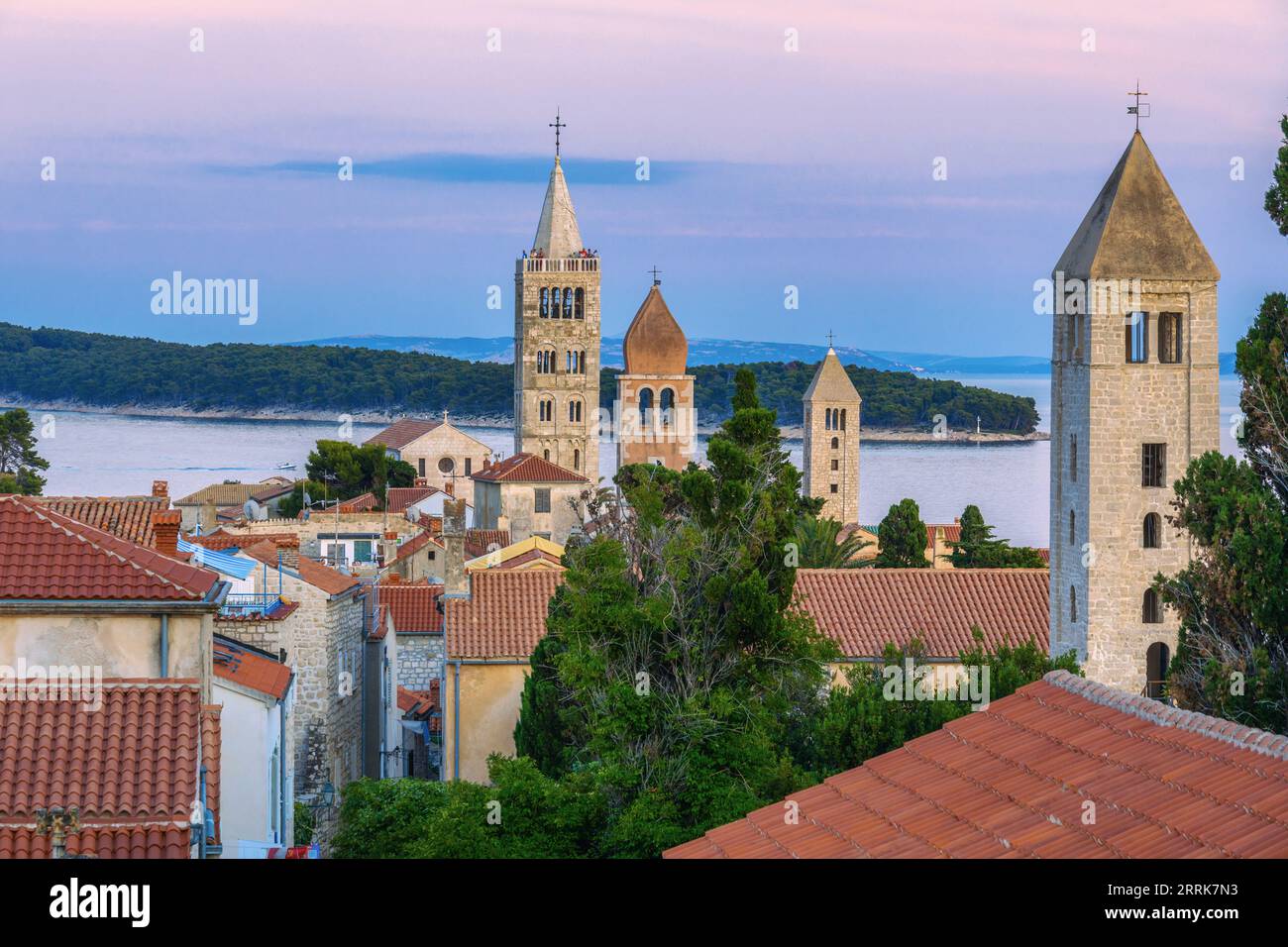 Europe, Croatia, Primorje-Gorski Kotar County, Rab island, view of the ...