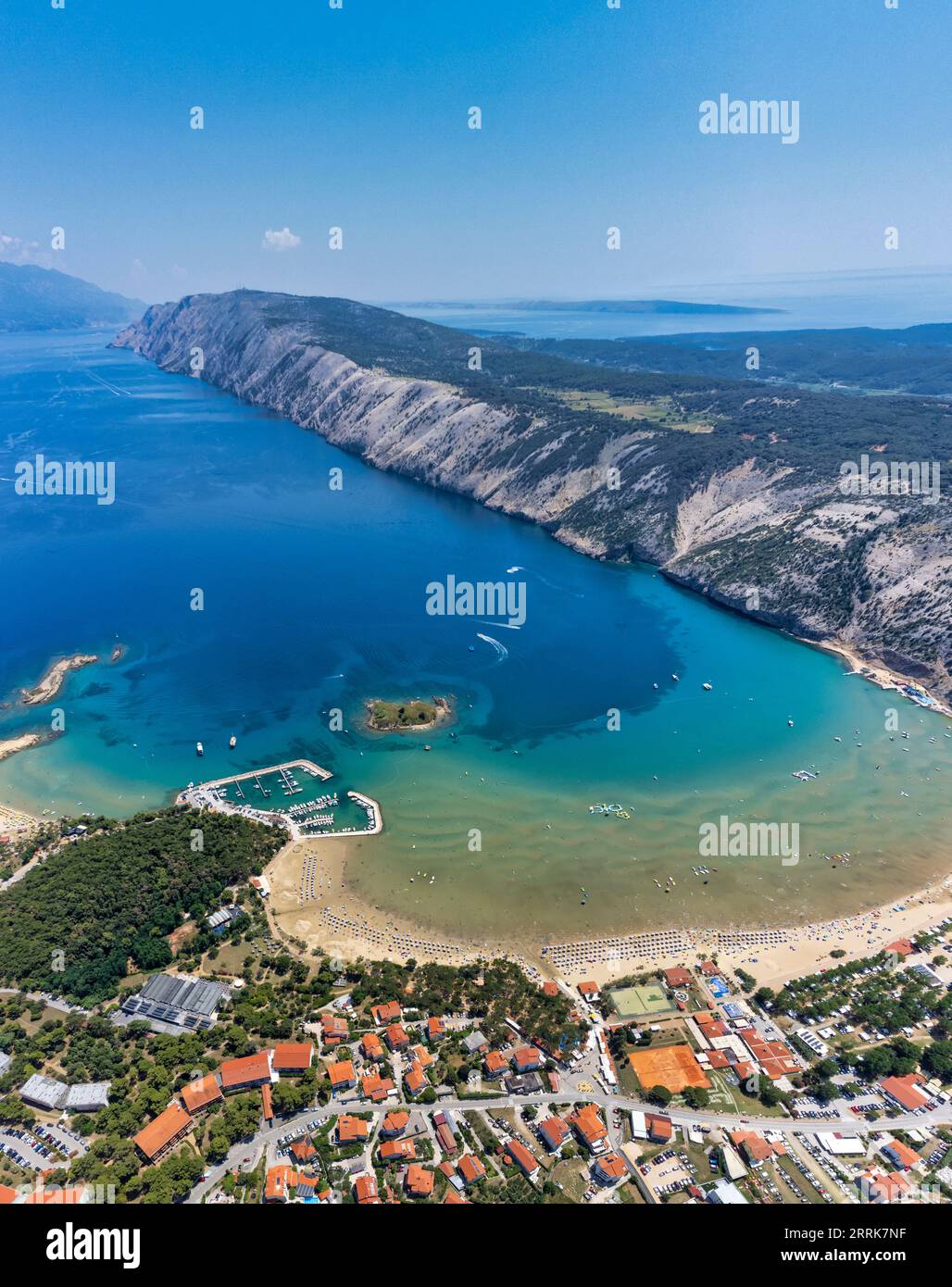 Croatia, Primorje-Gorski Kotar County, Rab island, elevated view of the ...