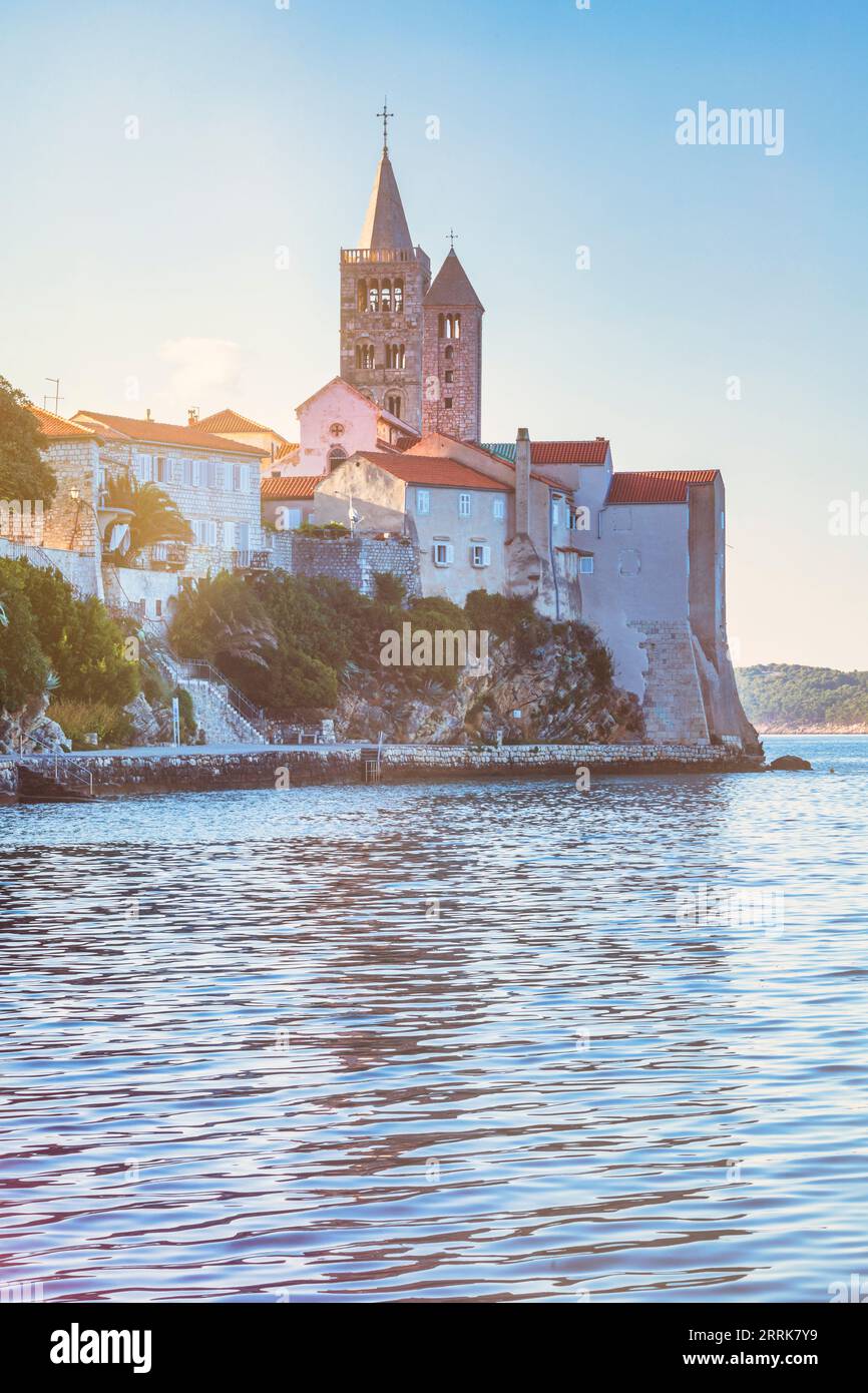 Europe, Croatia, Primorje-Gorski Kotar County, Rab island, view the old ...