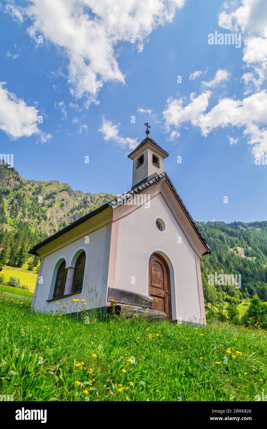 Alpine church along the valser landesstrasse hi-res stock photography ...