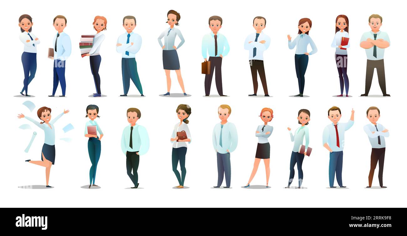 Student set. Young people are learning. Different tempers. Funny ...