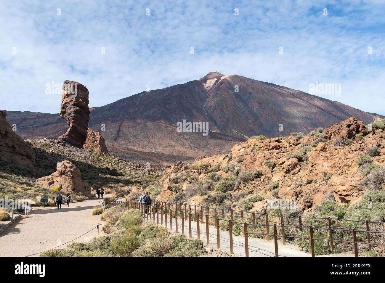 Tenerife, Canary Island, National Park Pico del Teide, marked hiking ...
