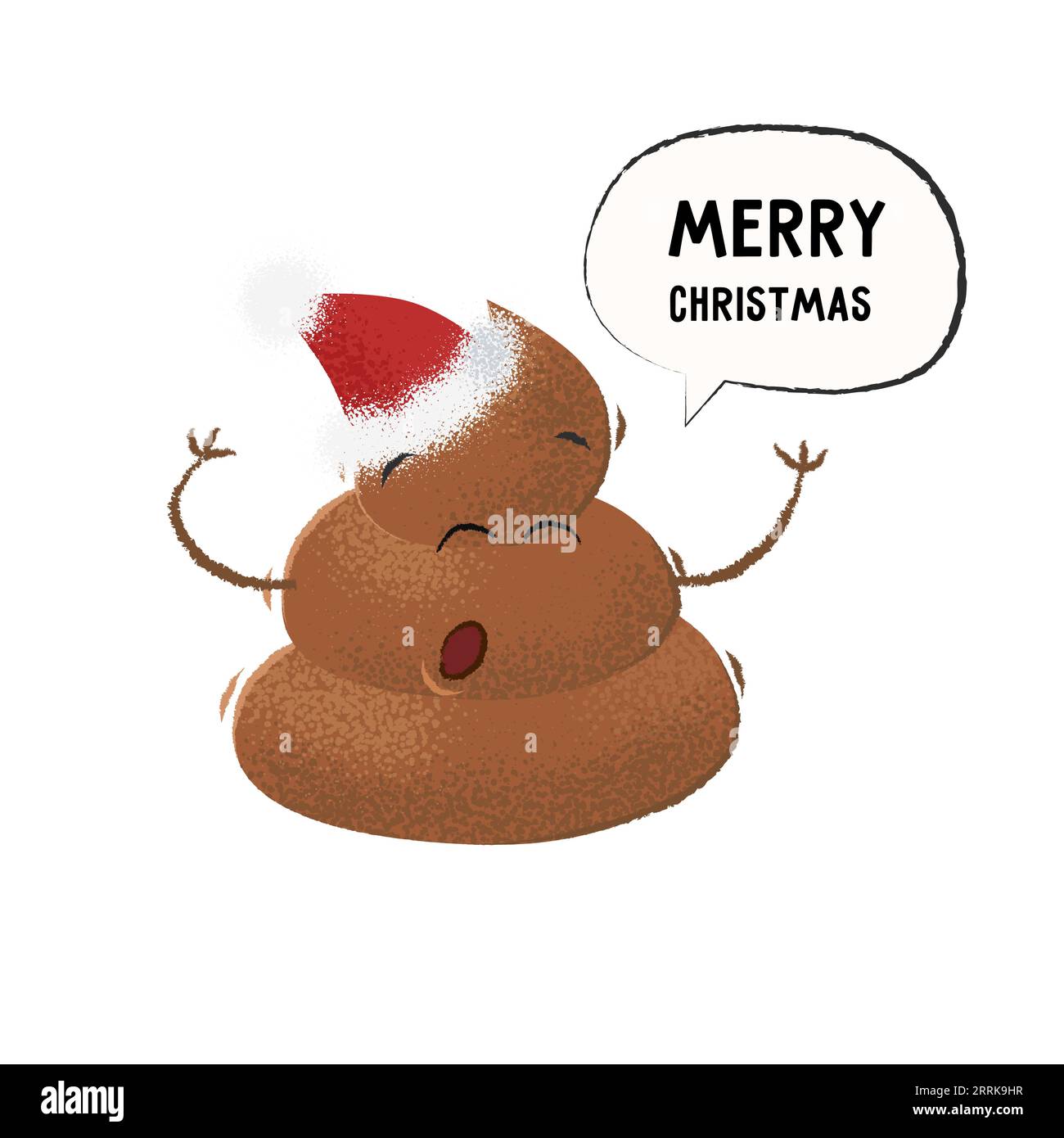Poop in Santa hat singing Merry Christmas Stock Vector Image & Art - Alamy