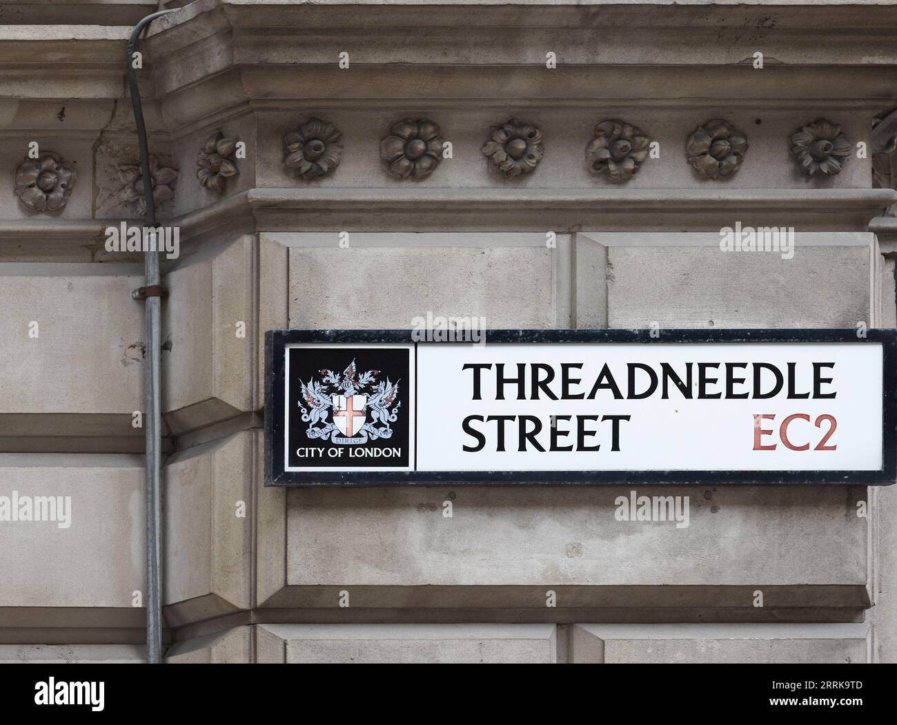 Street sign for Threadneedle Street, EC2, City of London, England Stock ...