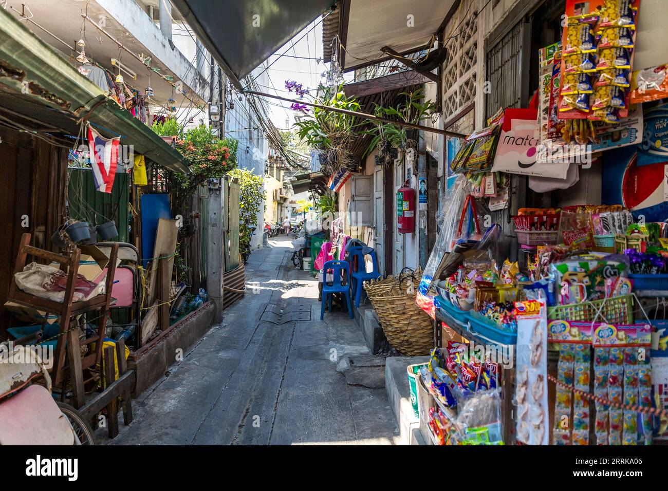 Small street with stores, Bangkok, Thailand, Asia Stock Photo - Alamy