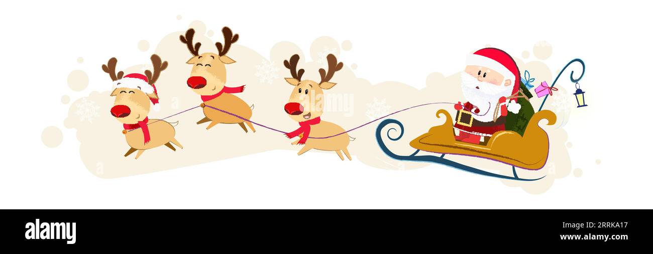 Santa in sleigh poster design Stock Vector Image & Art - Alamy