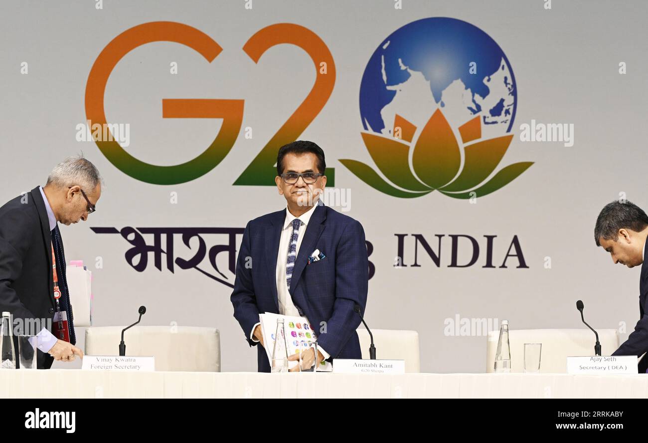 New Delhi, India. 08th Sep, 2023. NEW DELHI, INDIA - SEPTEMBER 8: The G20 Sherpa Amitabh Kant ...