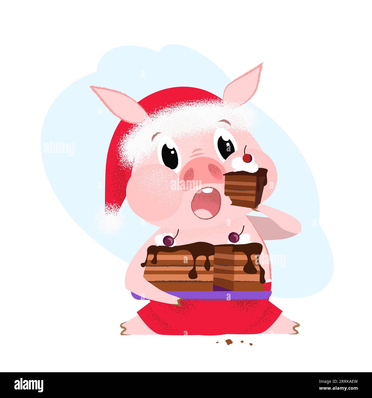Funny pig in santa Stock Vector Images - Alamy