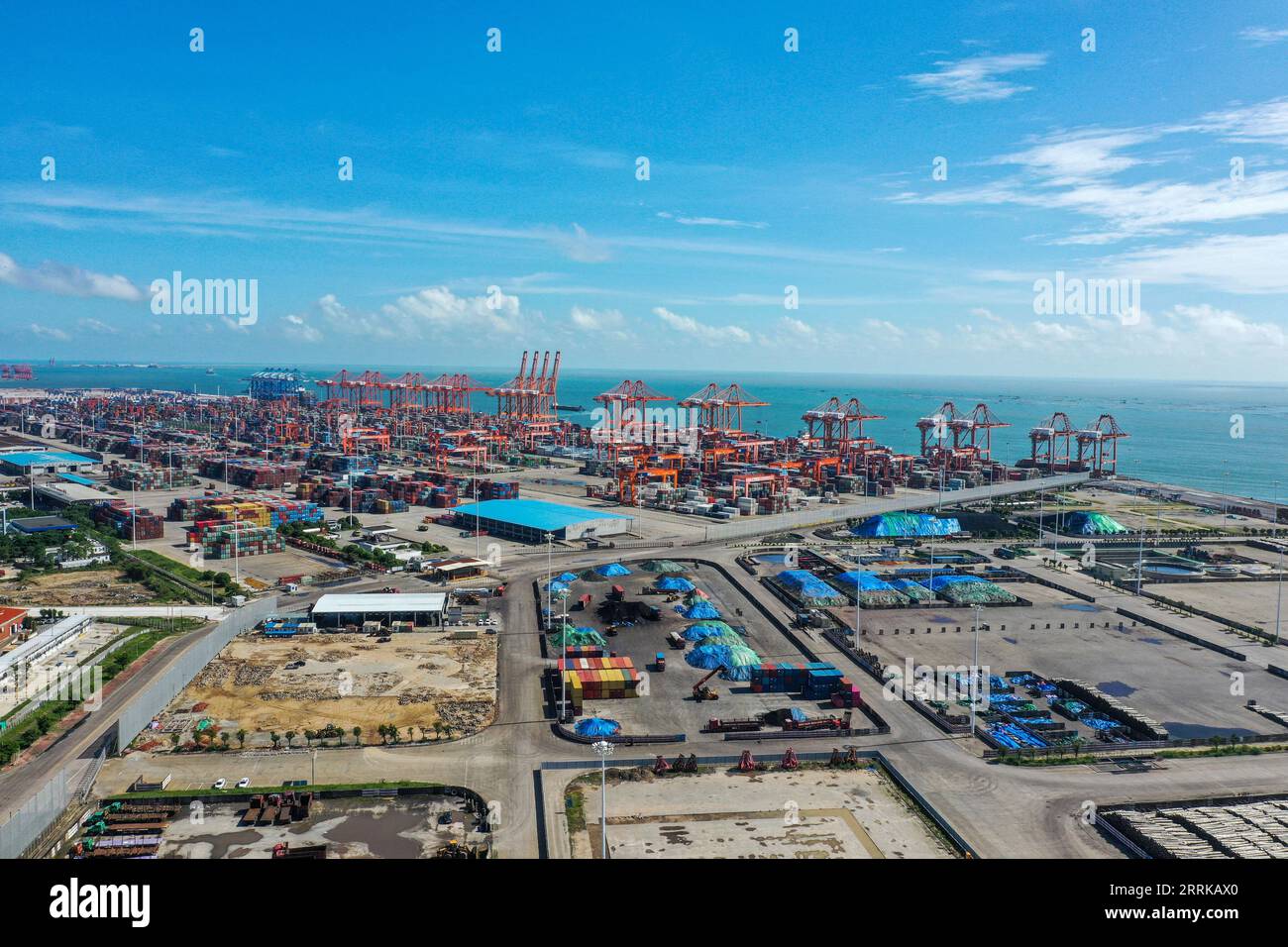 220828 -- LINGSHAN, Aug. 28, 2022 -- Aerial photo taken on Aug. 27 ...