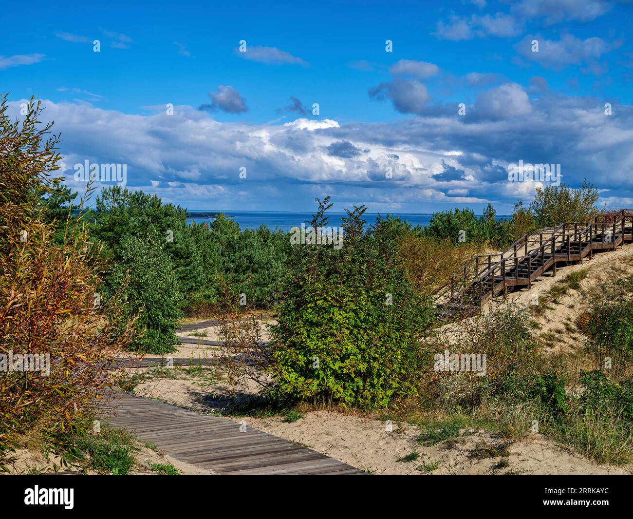 Walk along the Great Dune in Nida on the Curonian Spit, Lithuania Stock ...