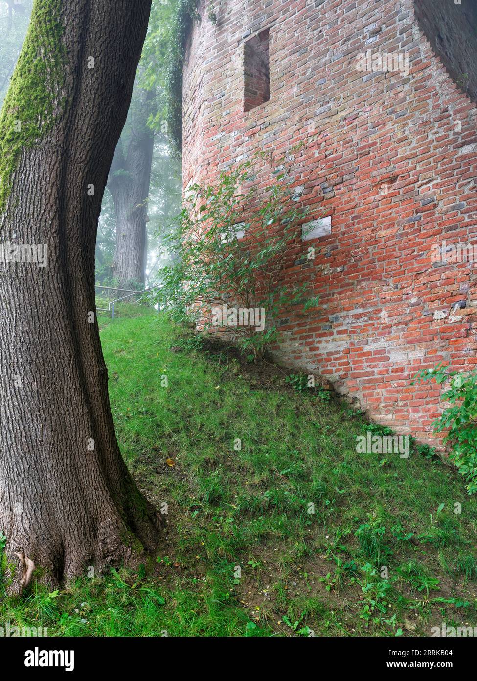 Brick wall castle rampart at Friedberg Castle in Bavaria Stock Photo ...