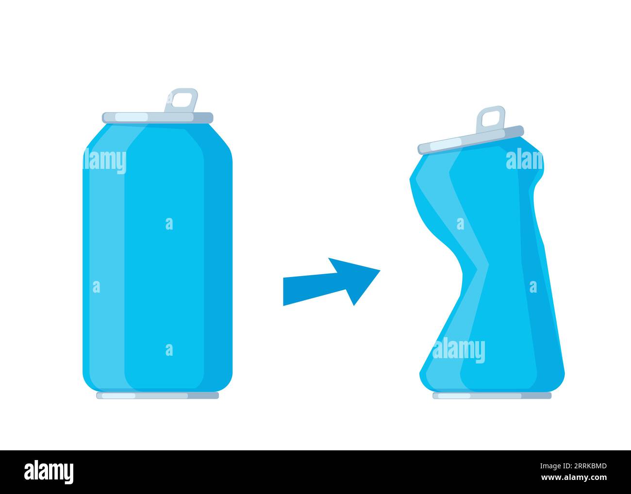 Soft drink aluminum blue can. Empty crushed soda aluminum can icon ...