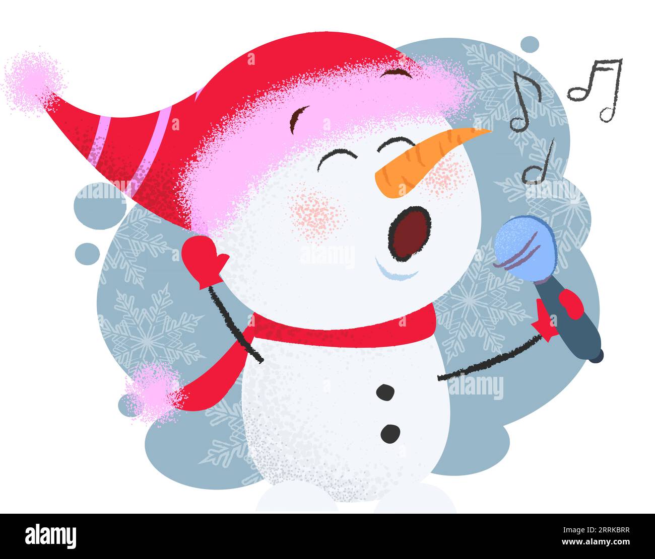 Cute snowman singing Stock Vector Image & Art - Alamy