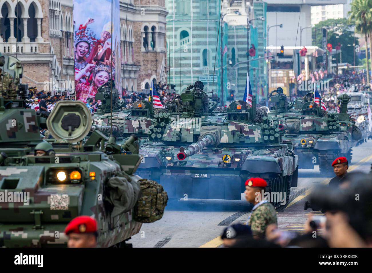 220831 -- KUALA LUMPUR, Aug. 31, 2022 -- A military parade is staged ...