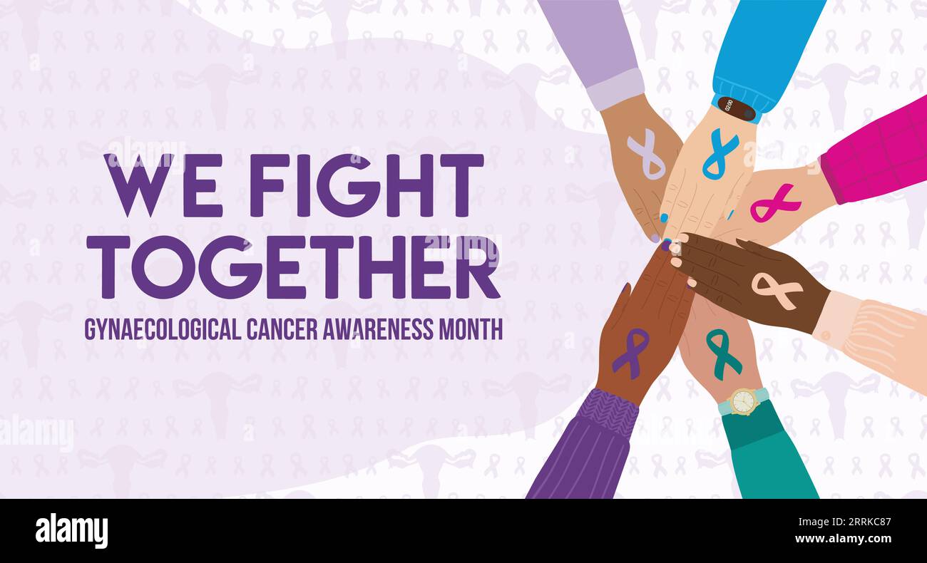 Gynecological Cancer Awareness Month illustration. Main types of cancer ...