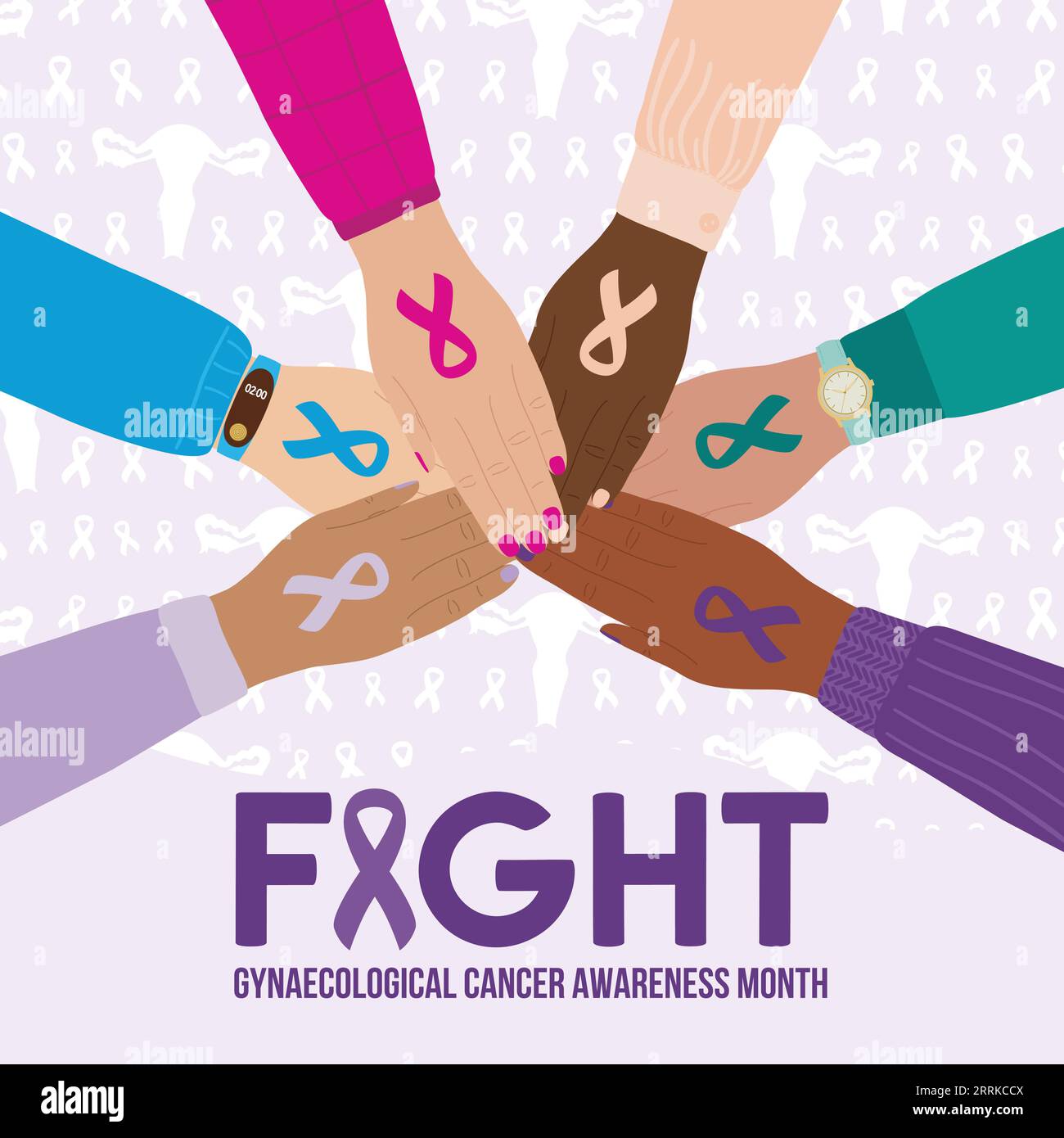 Gynecological Cancer Awareness Month Illustration Main Types Of Cancer