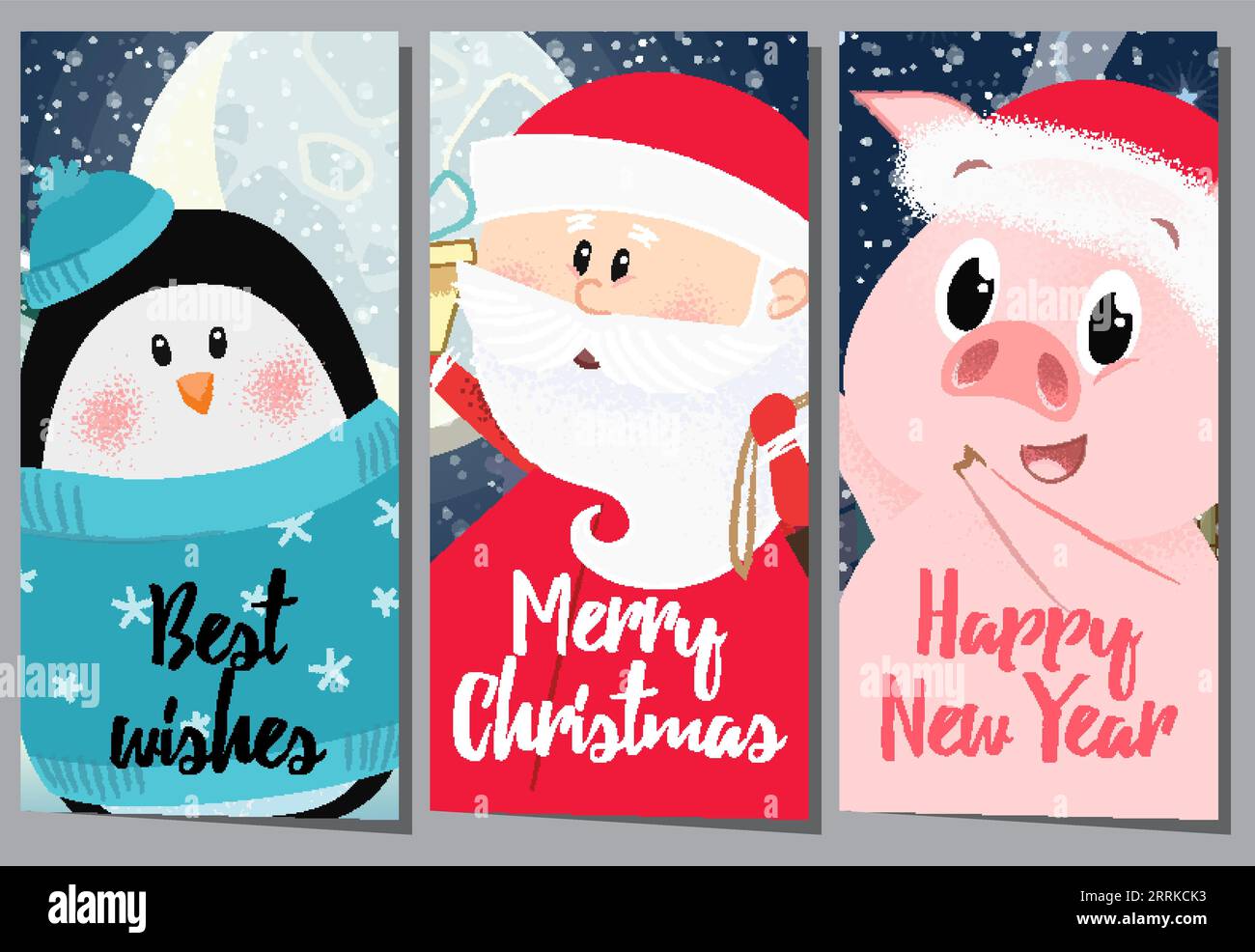 Creative poster with cartoon trio Stock Vector Image & Art - Alamy