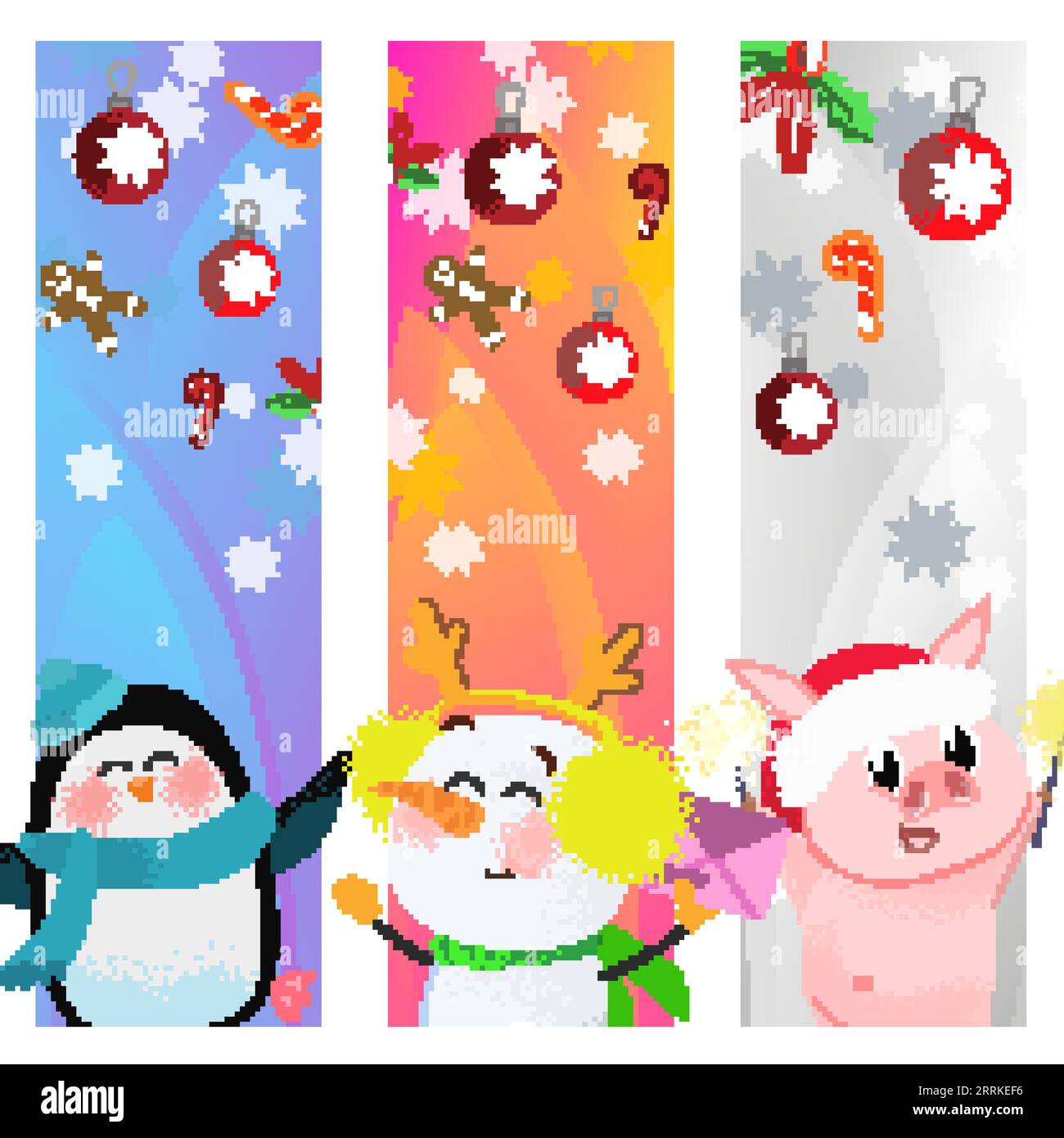 Creative greeting poster with cartoon heroes Stock Vector Image & Art ...