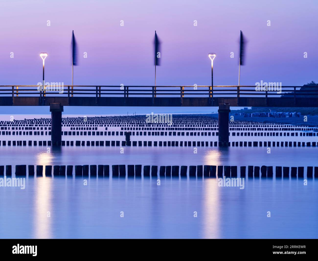 Coastal landscape at the pier in the Baltic resort Zingst Stock Photo ...