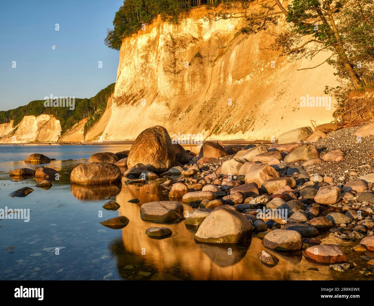 Morning atmosphere on the chalk coast in the Jsamund National Park on ...