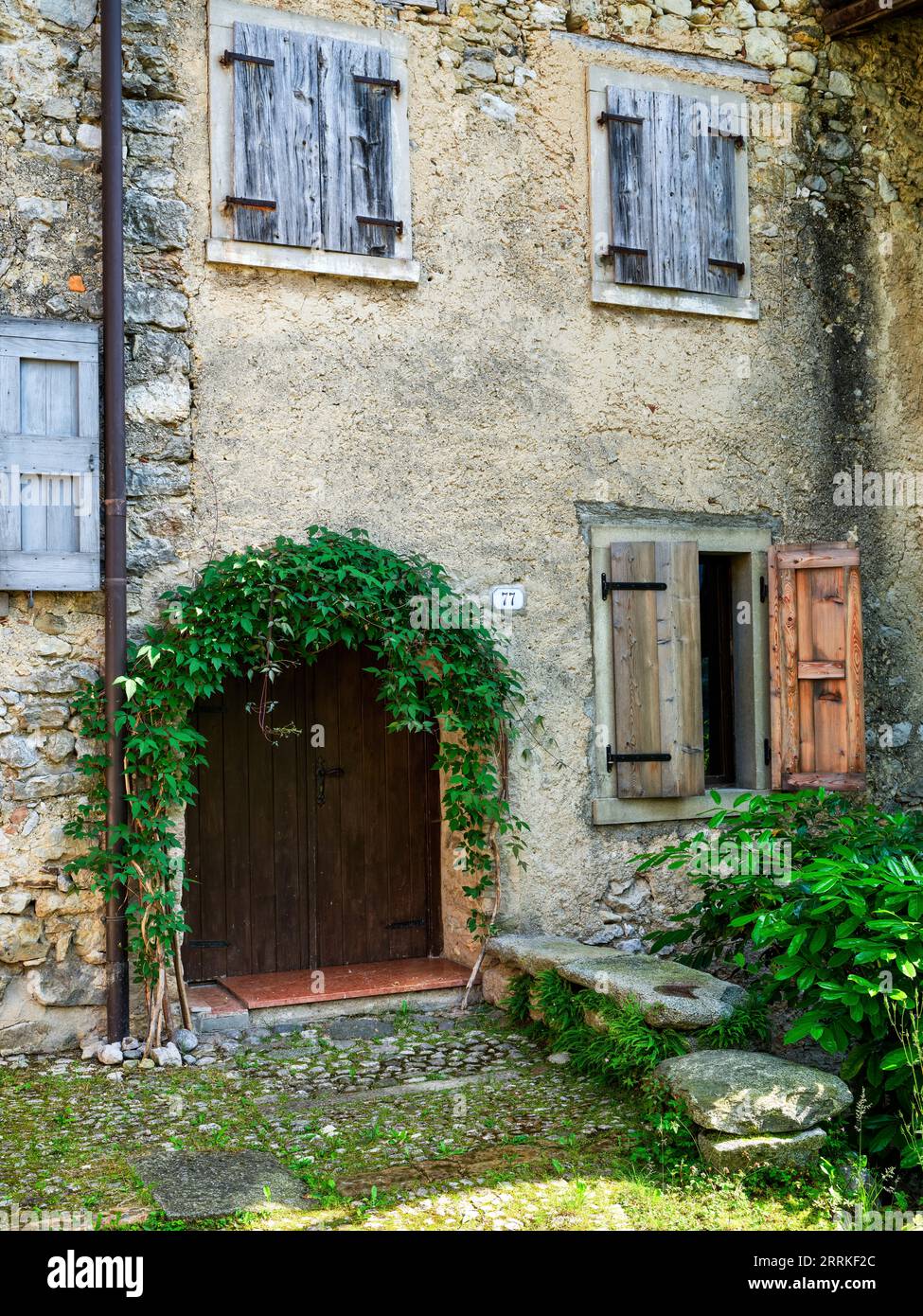 Historic mountain village of canale di tenno hi-res stock photography ...